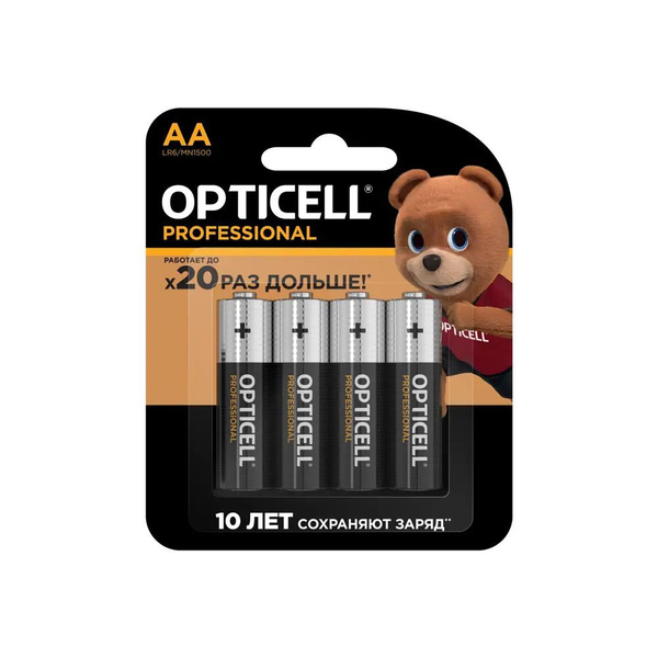 Батарейка алкалиновая Opticell Professional AA 4 шт. купить на OZON по ...
