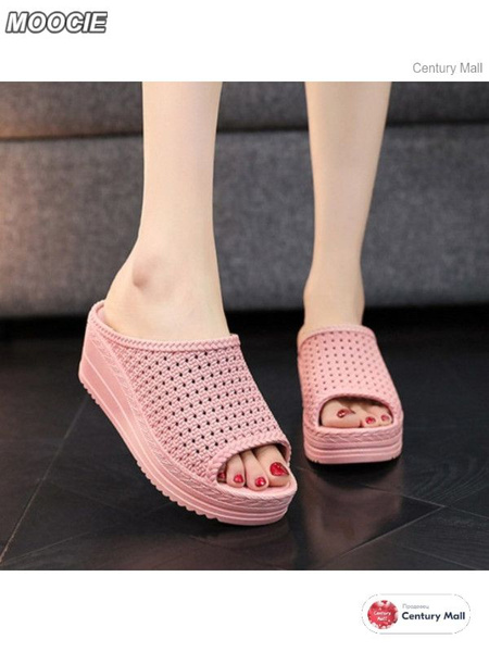 Сабо Женский MOOCIE Искусственная кожа, размер 35 Маломерит, Толстая подошва Танкетка купить c ...