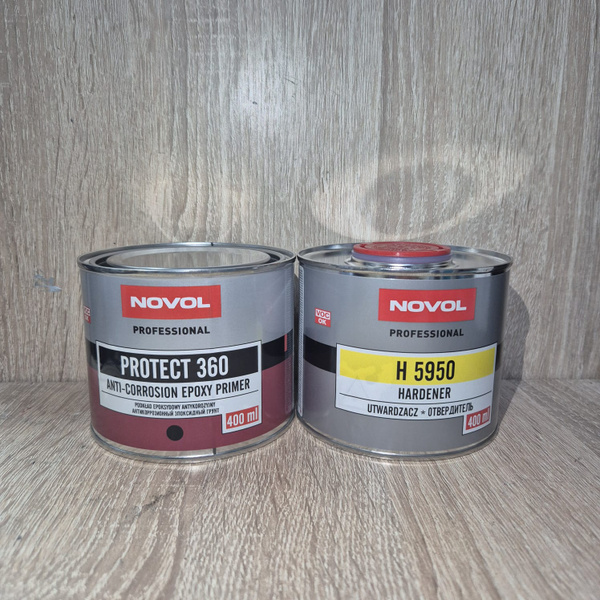Грунт эпоксидный антикоррозийный NOVOL PROTECT 360 0,4л+0,4л черный ...