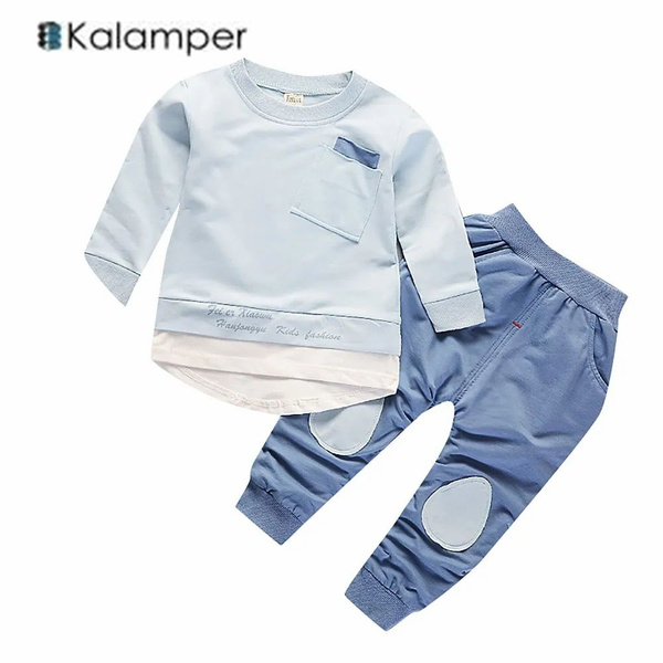 Комплект одежды Девочки Kalamper Повседневный синий, размер 110 Хлопок ...