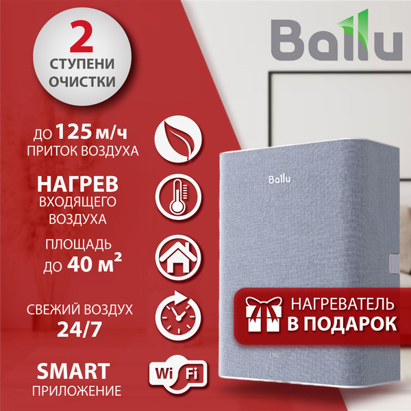 Очиститель воздуха приточный Ballu ONEAIR ASP-100 серый ...
