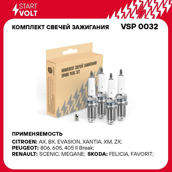 Комплект свечей зажигания для автомобилей ГАЗ/УАЗ с дв. ЗМЗ 405/406/409 (зазор 1мм, с резистором ...