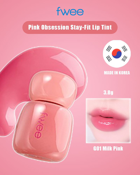 Помада на губах fwee Pink Obsession Stay-fit Lip Tint , Водно-легкая глазурь для губ 3.8g - G01 ...