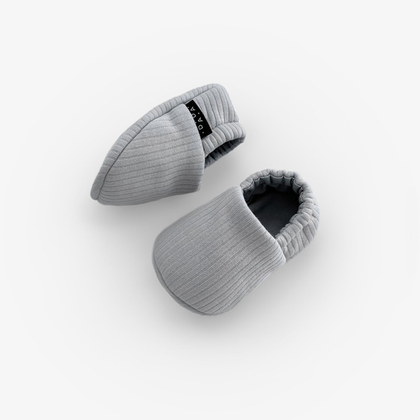 Пинетки Девочки, Мальчики Dada•Moccs, размер 20, 19,5 Хлопок серый Однотонный На любой сезон ...