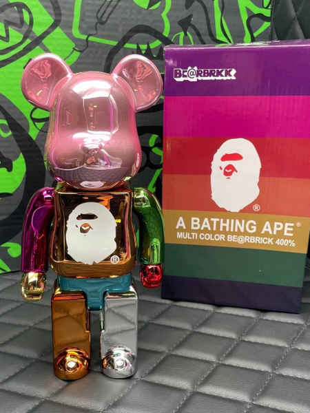 Игрушка Bearbrick A Bathing Ape 28см ABS хром купить на OZON по низкой ...