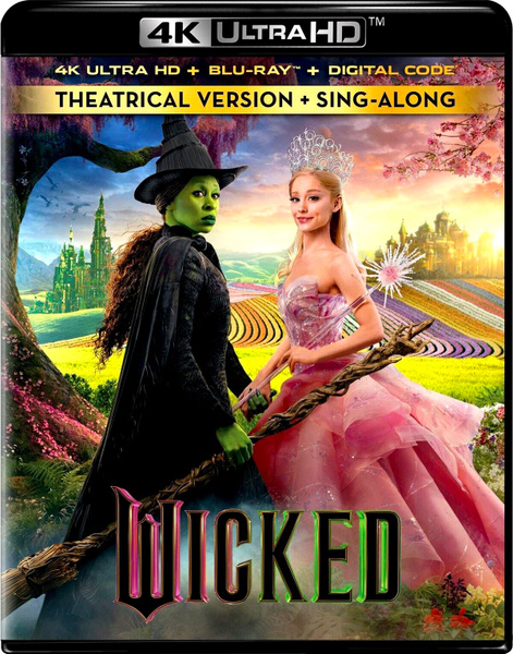 4K Ultra HD Blu-ray. Злая: Сказка о ведьме Запада. Фильм 2024 года. Мюзикл, фэнтези, экранизация ...