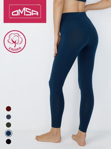 Легинсы Женский Omsa синий Повседневный, размер 44 На любой сезон Китай Средняя купить c ...
