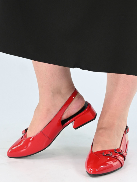 Босоножки Женский Ascalini Стандартный низкий (до 4 см) Кожа натуральная лакированная, размер 37 ...