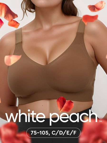 Бюстгальтер Женский white peach бесшовный, размер 85E, 85F красно-оранжевый, бежевый прозрачный ...