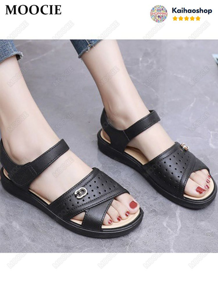 Босоножки Женский MOOCIE Без каблука ABS пластик, Искусственная кожа, размер 38 Толстая подошва ...
