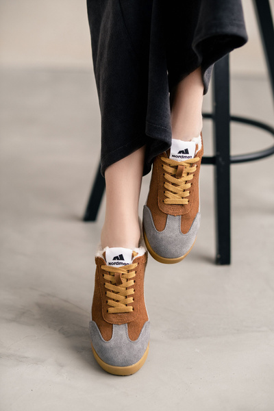 Кроссовки Женский Nordman Замша натуральная, Мех искусственный, размер 39 5 Демисезон Шнурки ...