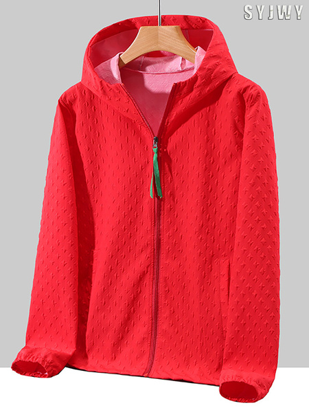 Ветровка Женский, Мужской SYJWY Карманы красный отложной Полиэстер FR, размер 48 Длинный На ...