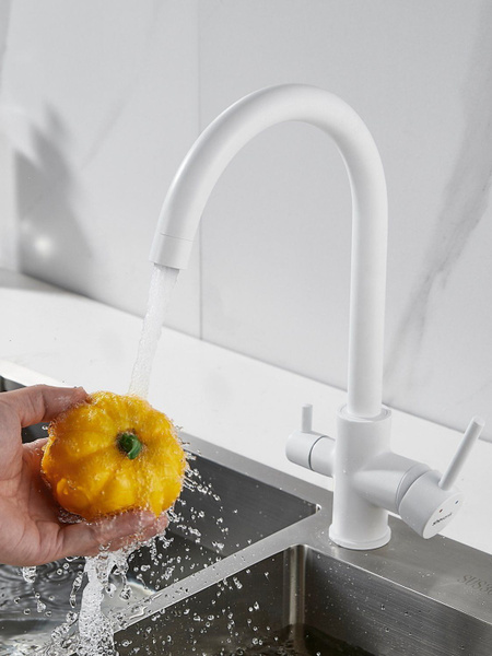 Смеситель для кухни с подключением фильтра Shevanik S128C, белый купить на OZON по низкой цене ...