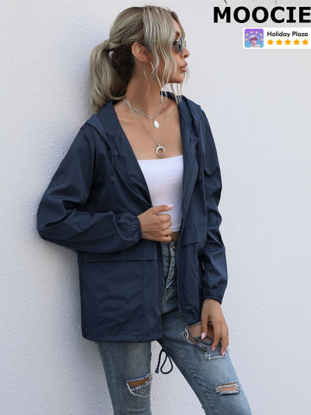 Ветровка Женский MOOCIE Манжеты синий, размер 46 Длинный На любой сезон Китай купить c доставкой ...