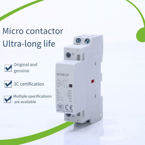 Бытовой Контактор переменного Тока 2P 2NO 24V 25A Для Монтажа На Рейку Модульный Контактор ...