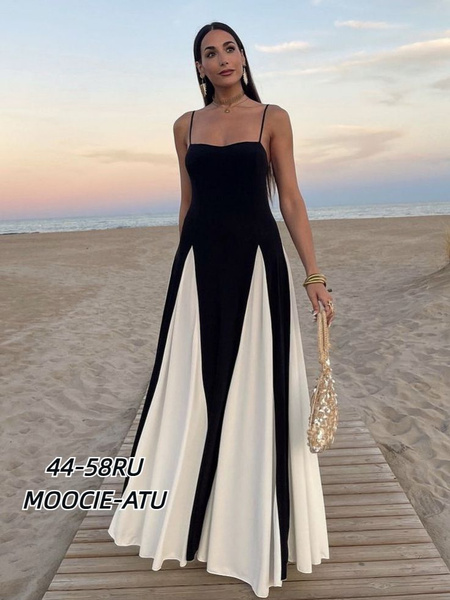 Платье Женский MOOCIE белый, черный платье-майка, платье-футболка Повседневный Без рукавов ...