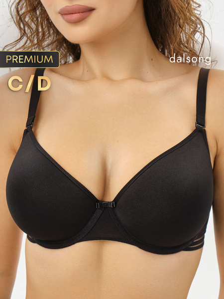Бюстгальтер Женский DALSONG спейсер, размер 85C черный Полиуретан Повседневный Китай Крючки Бант ...