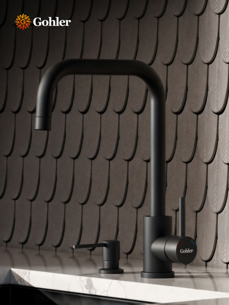 Смеситель для кухни на раковину мойку Gohler G4010B черный купить на ...