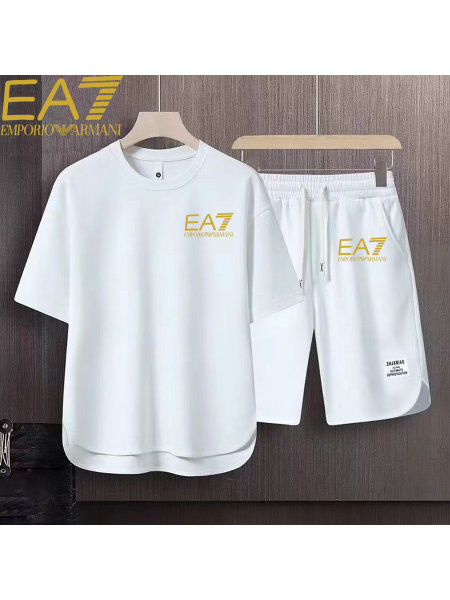 Костюм спортивный Мужской EA7 белый, размер 52, 54 Лето купить c доставкой на OZON по низкой ...