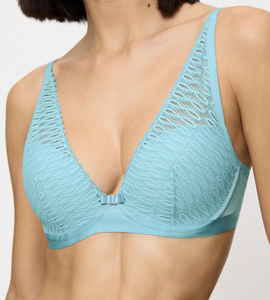 Бюстгальтер Женский TRIUMPH классическая чашка, размер 85C голубой, синий Микрофибра Германия ...