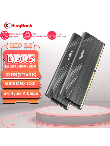 Модуль оперативной памяти KingBank 16 ГБ DDR5 PC48000 6000 MHz CL 28 (K5.01.FPA5ED9502) купить c ...