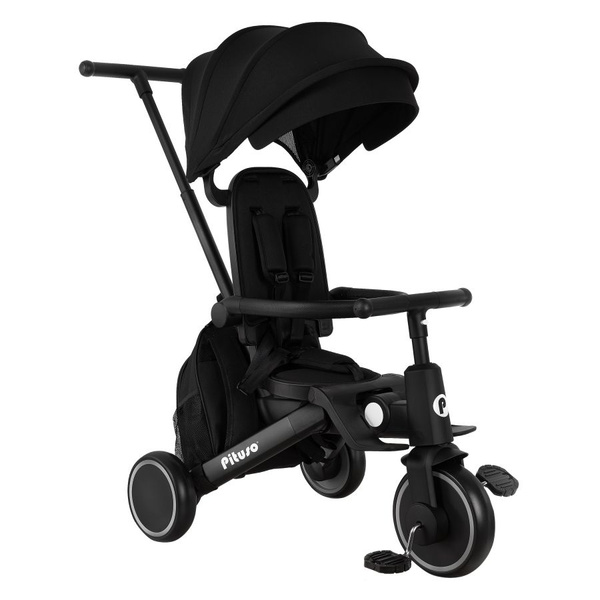 Велосипед трехколесный с ручкой Pituso "Leve Pro plus",с сумкой, трансформер 7 в 1, складной ...