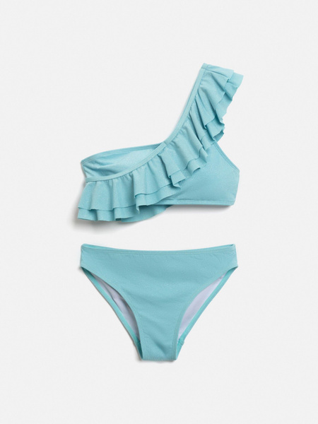 Купальник раздельный Девочки Acoola на одно плечо графит, размер 146, 152 Плавание, Аквааэробика ...