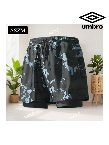 Шорты Мужской UMBRO Спортивный черно-серый, размер 46, 48 Бифлекс, рост 160-190 Другое Карманы А ...