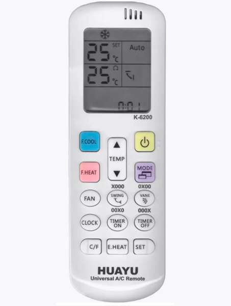 Универсальный пульт Huayu K-6200 для кондиционеров купить на OZON по низкой цене (2149618801)