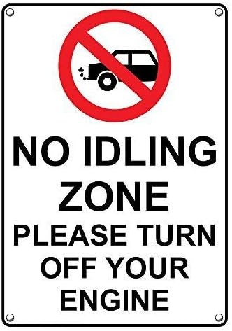 1-упаковочный алюминиевый знак Great No Idling Zone Please Turn Off ...