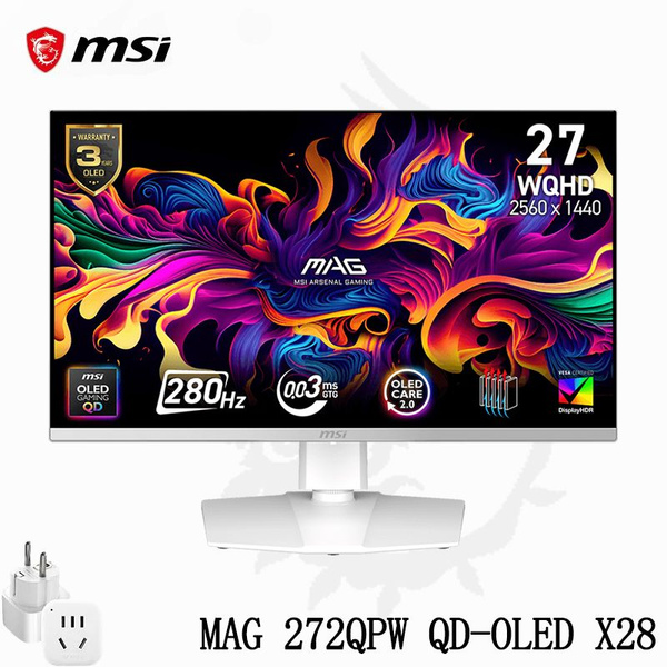 MSI 26.5" Монитор MAG 272QPW QD-OLED X28，2560 x 1440 (WQHD) VESA ...