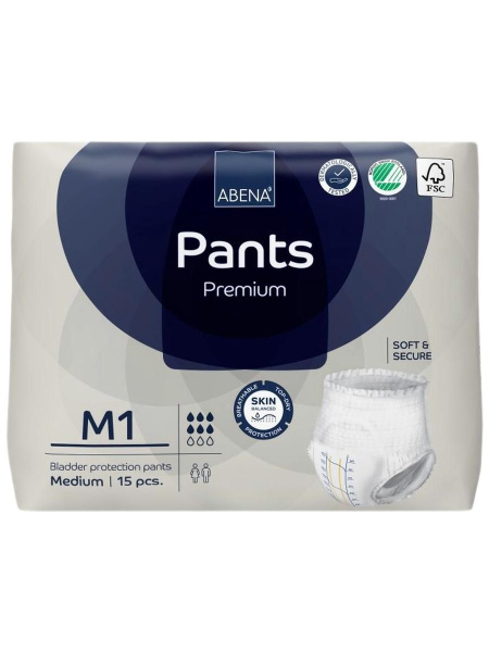 Abena Pants M1 Premium Подгузники-трусики для взрослых (80-110 см ), 15 ...