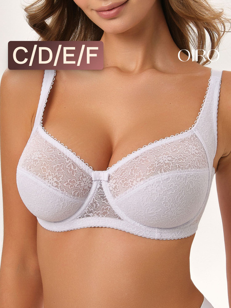Бюстгальтер Женский OIRO мягкая чашка на каркасе, на косточках, размер 90F белый Нейлон ...
