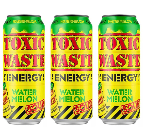 Энергетический напиток Toxic Waste Energy Sour Watermelon 3 шт х 500 мл ...