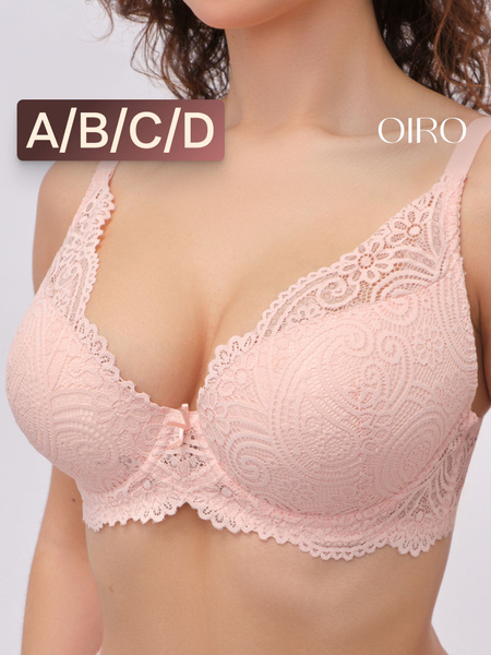 Бюстгальтер Женский OIRO, размер 80D бежевый лайт Полиамид, Эластан Повседневный Китай Крючки ...