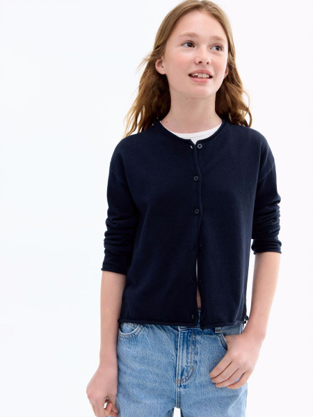 Кардиган Девочки MANGO Kids темно-синий Хлопок, размер 152 Бангладеш купить c доставкой на OZON ...