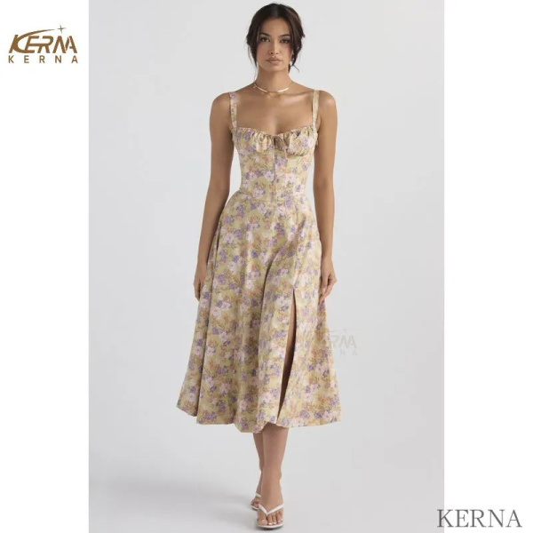 Платье Женский KERNA розово-пурпурный с открытой спиной Пляжный Без рукавов Лавсан Ленты ...