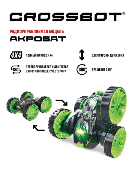 Машинка-перевертыш на радиоуправлении Crossbot Акробат 870621 купить на OZON по низкой цене ...