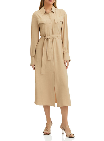 Платье oodji, Ultra, темно-бежевый + нет цвета 01 без принта, 11911057 ...