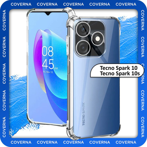 Чехол противоударный прозрачный силиконовый накладка с усиленными углами на Tecno Spark 10 10c