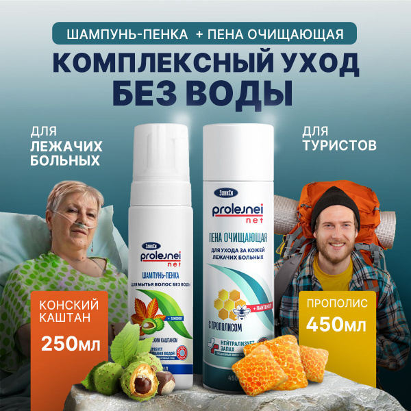 Набор шампунь и пенка для мытья лежачих больных без воды - купить с ...