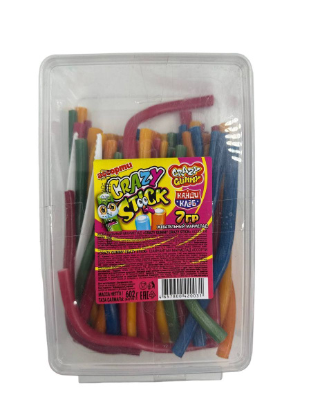 Жевательный мармелад Crazy Gummy Stick, 86шт по 7гр - купить с доставкой по выгодным ценам в ...