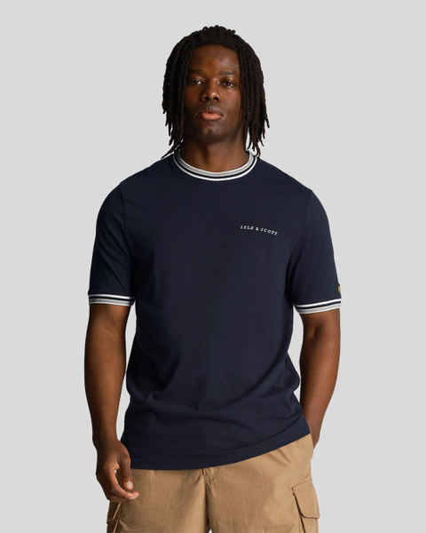Футболка Lyle & Scott, размер 48, цвет темно-синий, 100% хлопок ...