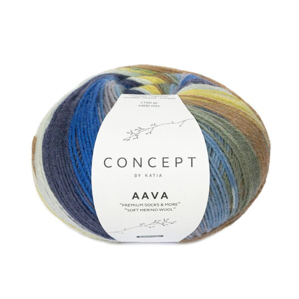 Носочная пряжа Katia Aava Socks (204 Blue-Brown-Yellow-Grey) купить на ...