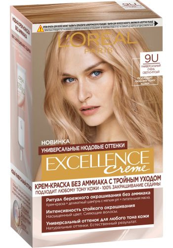 L'Oreal Paris Крем-краска для волос Excellence Creme, 9U Очень светло ...