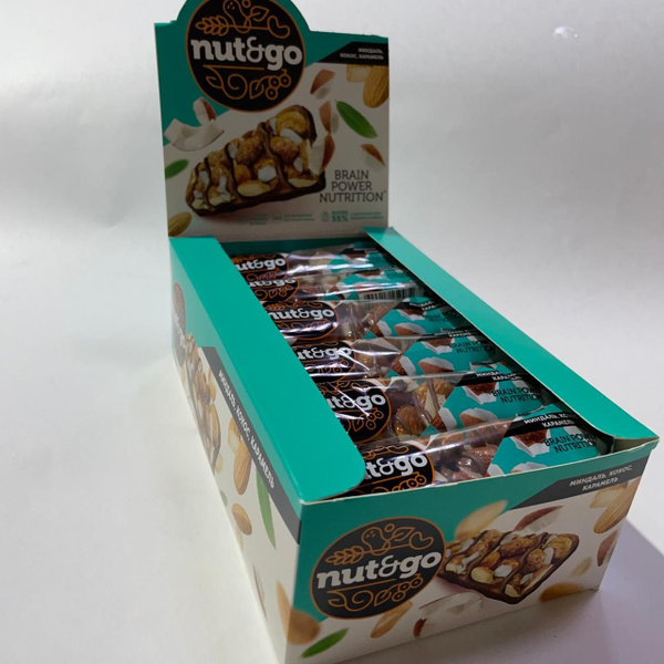 Батончик Nut and Go миндаль, кокос, карамель 18шт - купить с доставкой ...