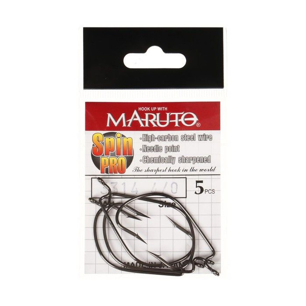 Maruto, Крючки офсетные Maruto, серия Spin Pro 3314, цвет BN, № 4/0, 5 штук в наборе - купить с ...