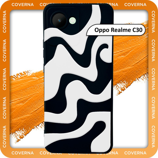 Чехол силиконовый с узором волна на Oppo Realme C30, на Реалми С30 ...