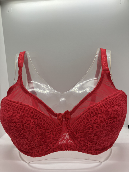 Бюстгальтер Женский Anfen классическая чашка, размер 80E красный Хлопок, Нейлон Вечерний ...