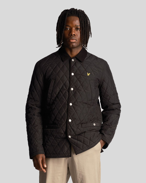 Куртка Мужской Lyle & Scott Нашивки черный отложной Текстиль, размер 48 ...